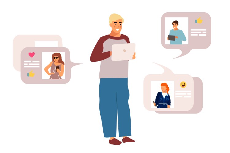 Communication using messages Royalty Free Vector Image