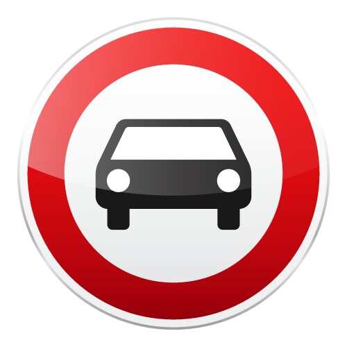 Road red sign on white background traffic Vector Image