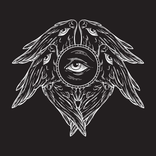 Six-Winged Seraphim - Angel of Revelation Vector Image