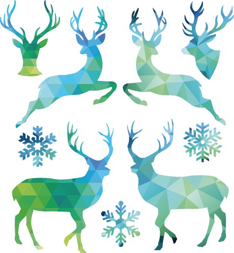 Black and white low poly backgrounds set Vector Image