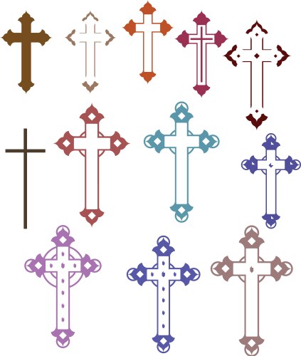 Watercolor religious crosses Royalty Free Vector Image