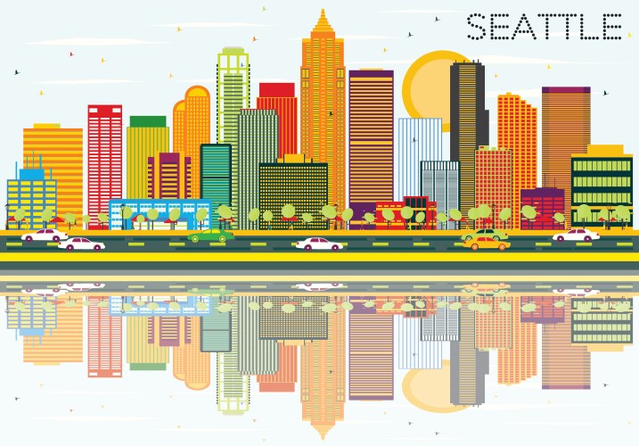 Seattle skyline Royalty Free Vector Image - VectorStock