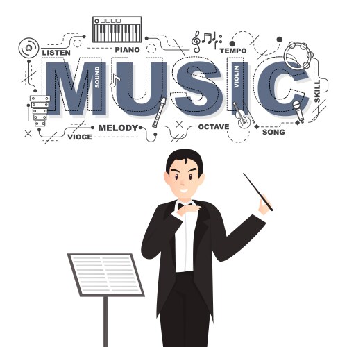 Music conductor Royalty Free Vector Image - VectorStock