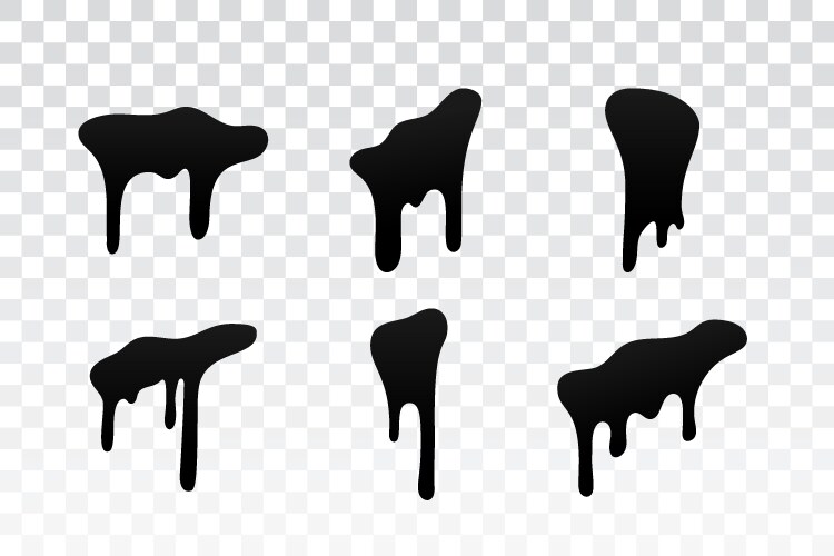 Paint drip stickers dripping liquid current Vector Image