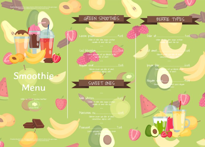 Smoothie frame background Royalty Free Vector Image