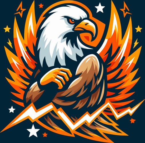 Orange design 1 hawk head 3 Royalty Free Vector Image