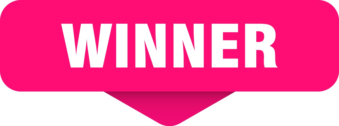 Winner sticker sign on transparent Royalty Free Vector Image