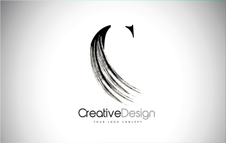 Ad brush stroke letter logo design black paint Vector Image