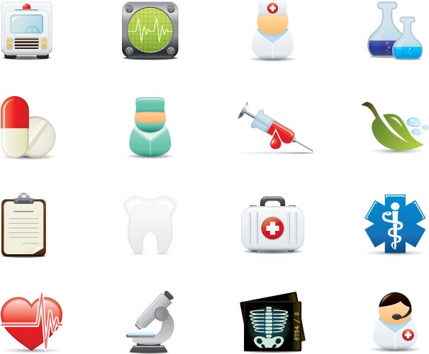 Doctor and medical person cartoon set Royalty Free Vector