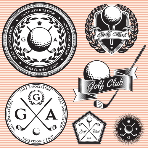 Set of golf club labels and emblems Royalty Free Vector