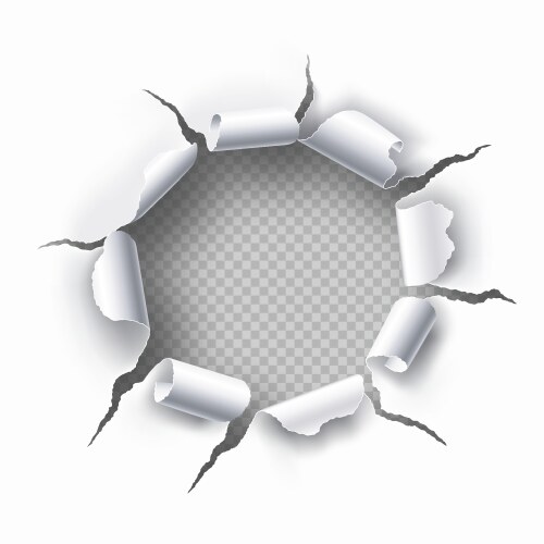 Ragged hole torn in ripped metal Royalty Free Vector Image