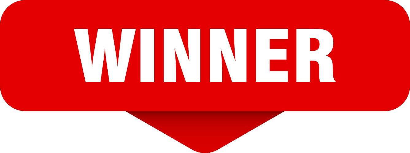 Winner sticker sign on transparent Royalty Free Vector Image