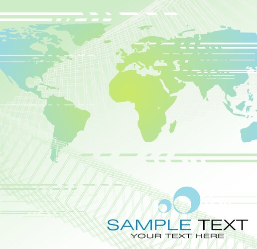 Geometric technology background with world map Vector Image