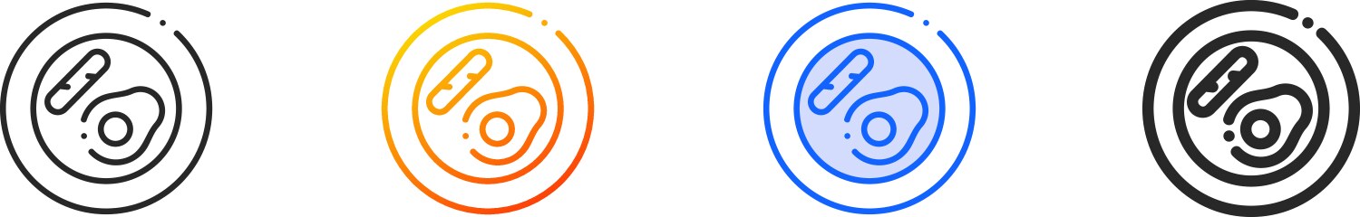Breakfast iconthin linear gradient blue stroke Vector Image