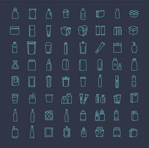 Bottle packaging collection Royalty Free Vector Image