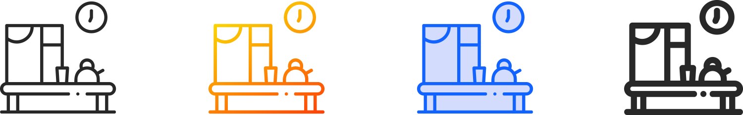 Breakfast iconthin linear gradient blue stroke Vector Image