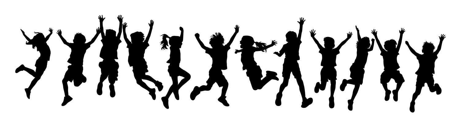 Many kid jumping cheerfully on grass kids Vector Image