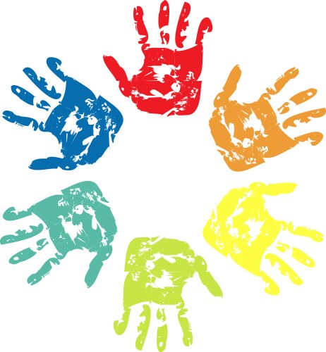 Hand print icon 4 colors Royalty Free Vector Image