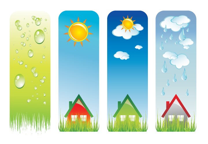 Weather forecast app background with sun clouds Vector Image