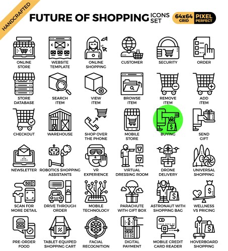 Daily activities concept detailed line icons Vector Image