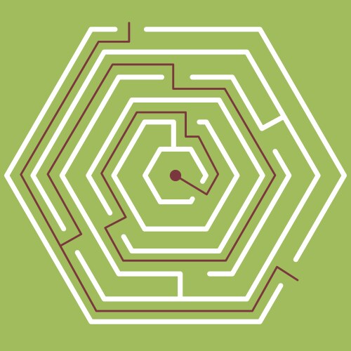 Triangle maze game labyrinth puzzle Royalty Free Vector