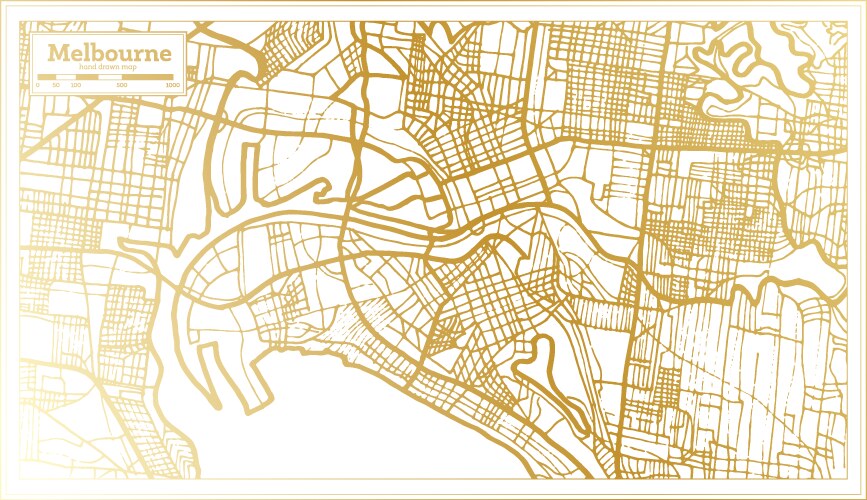 Melbourne Map Detailed Map Melbourne City Stock Vector (Royalty Free🍏 ...
