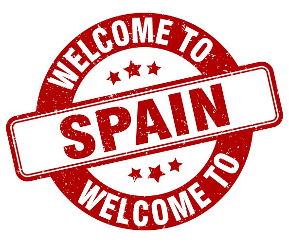 Welcome to spain stamp round sign Royalty Free Vector Image
