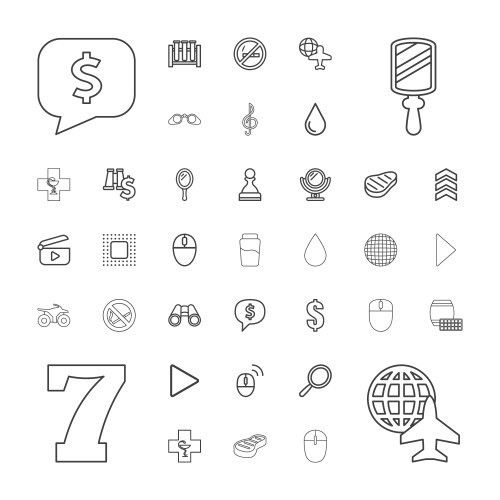 37 reflection icons Royalty Free Vector Image - VectorStock