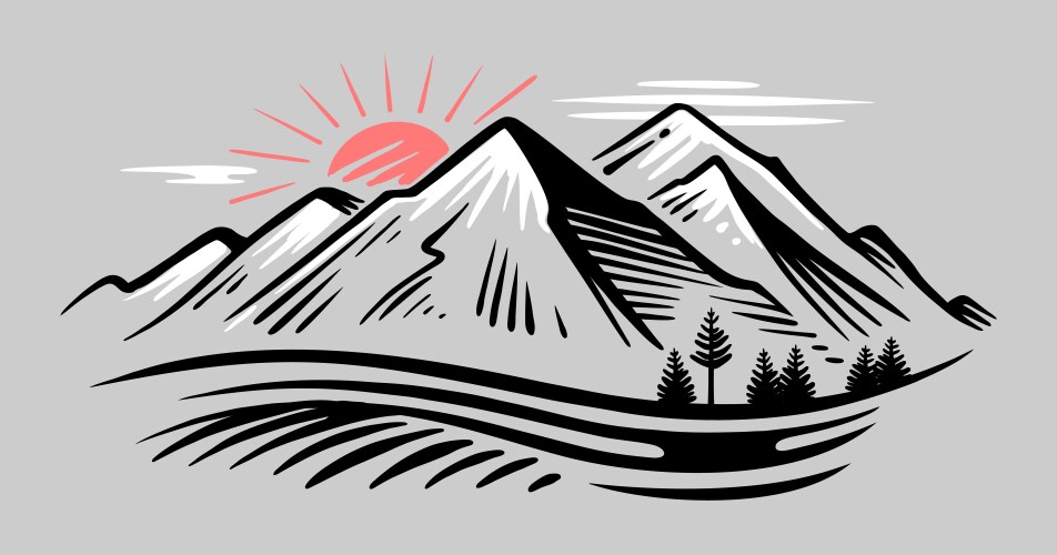 Mountain Outlines Vector Images (over 53,000)
