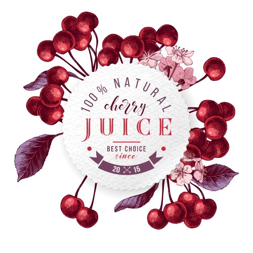 Paper emblem with juice splashes Royalty Free Vector Image