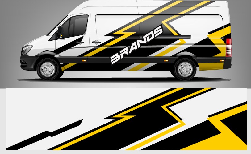 Van wrap livery design Royalty Free Vector Image