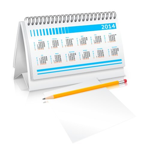 Paper calendar with arrow Royalty Free Vector Image
