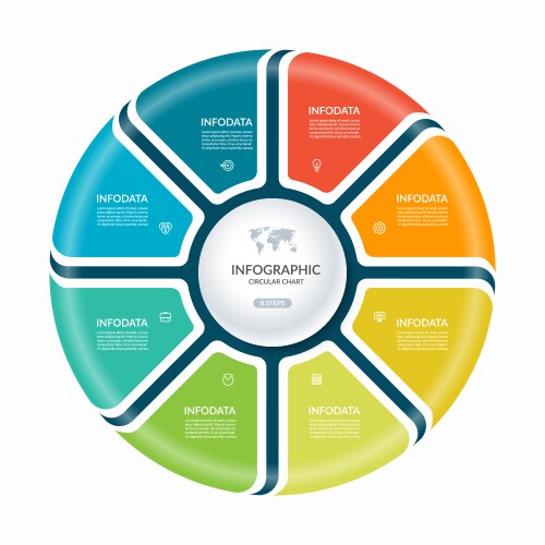 Infographic circle with 5 steps cycle diagram Vector Image