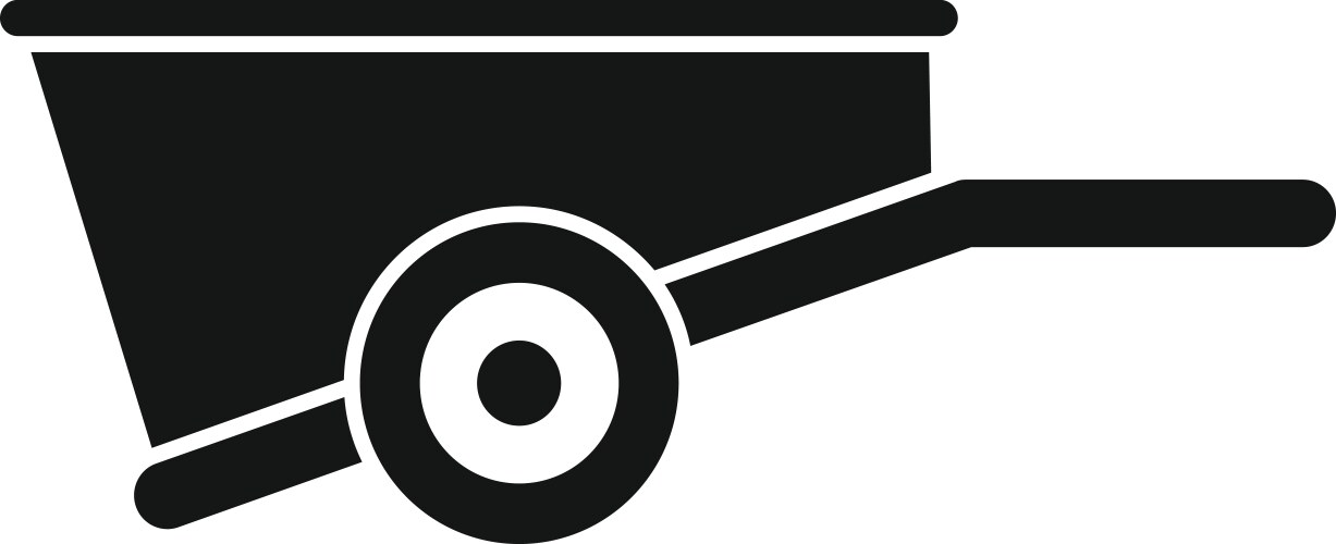 One wheel trailer icon simple style Royalty Free Vector
