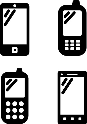 Mobile phone icons Royalty Free Vector Image - VectorStock