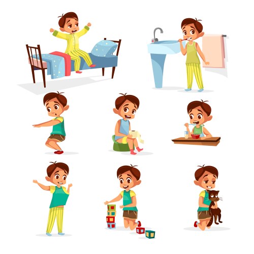 Daily routine Royalty Free Vector Image - VectorStock