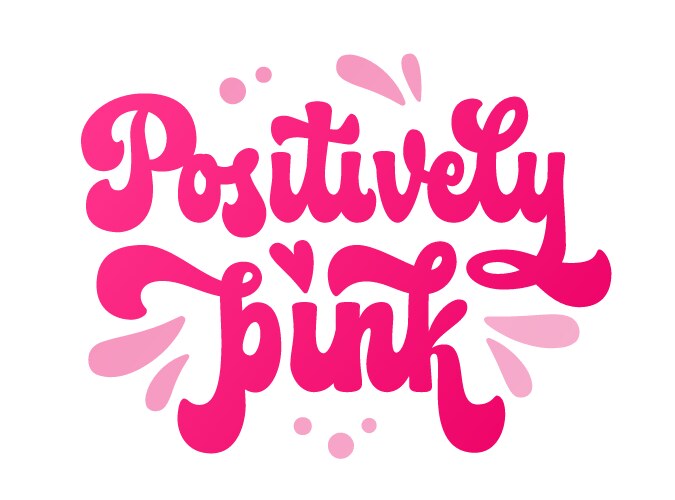 Go pink - isolated hand drawn lettering logo Vector Image