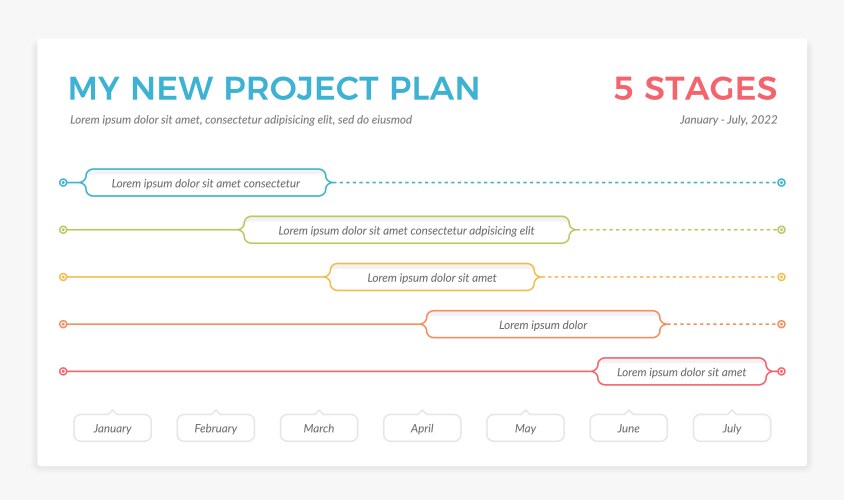 Gantt project production timeline graph Royalty Free Vector