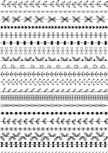 Set of hand drawn border Royalty Free Vector Image