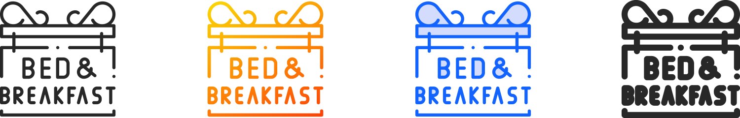 Breakfast iconthin linear gradient blue stroke Vector Image