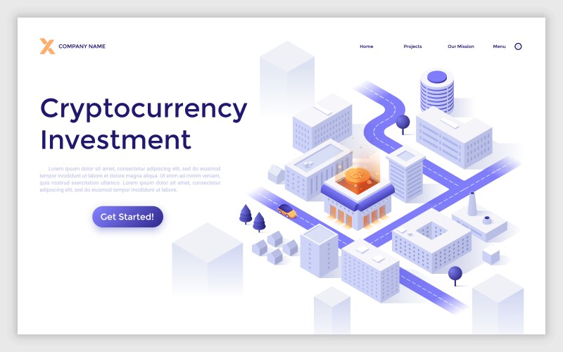 Isometric money flow in bank icons landing Vector Image