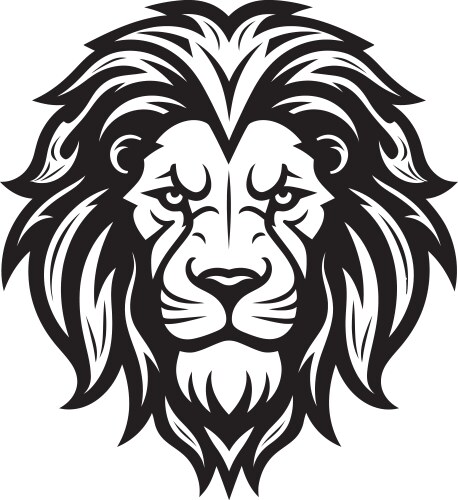 Majestic lion black artwork silhouette Royalty Free Vector