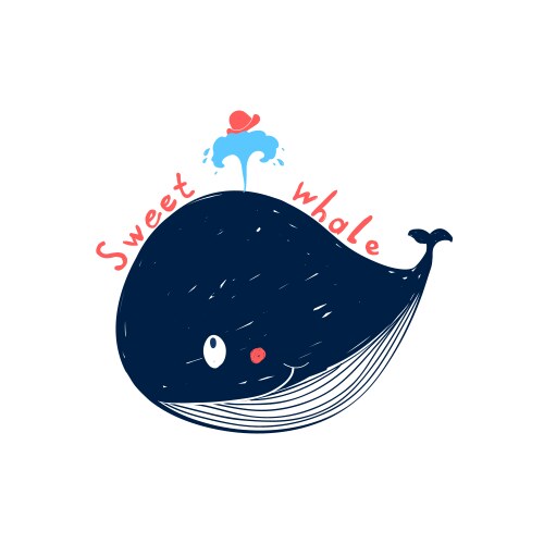 Ocean animals print design with slogan Royalty Free Vector