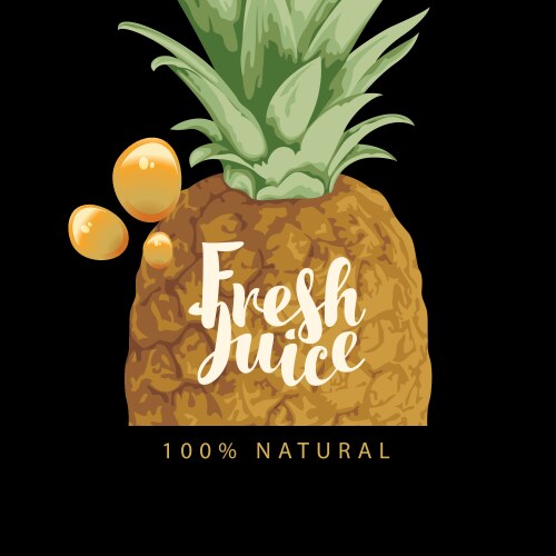 Gold pineapple fruit Royalty Free Vector Image