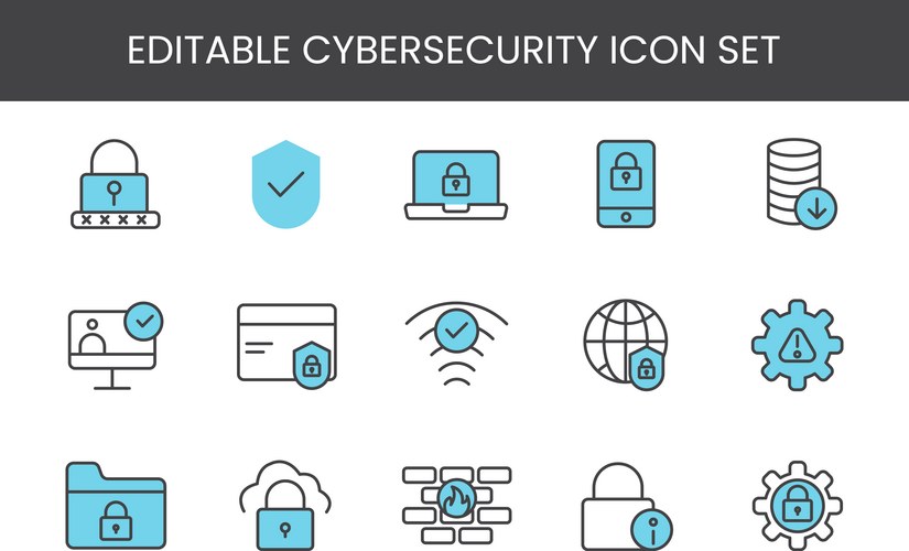 Cybersecurity Flat Icon Set – Royalty-Free Vector | VectorStock