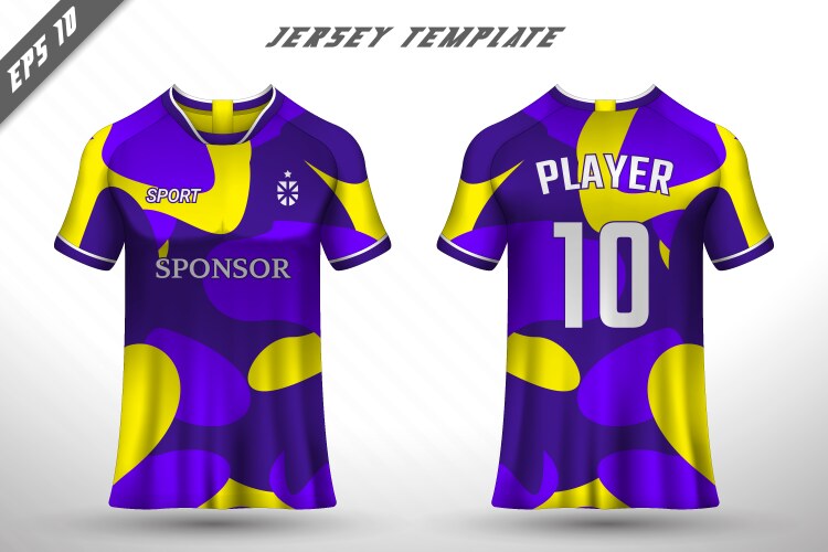 Colorful cartoon soccer uniform t-shirt Royalty Free Vector