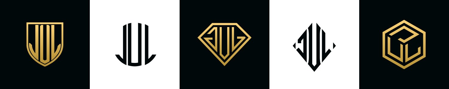 Initial letters jea logo designs bundle Royalty Free Vector