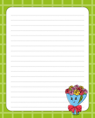 Lined sheet template handwriting paper for diary Vector Image