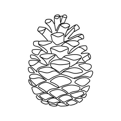 Line art pine cone Vector Images & Graphics for Commercial Use ...