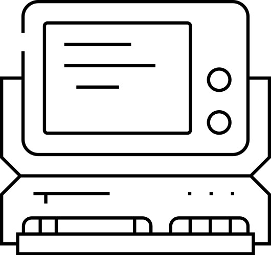 Fans gaming pc line icon Royalty Free Vector Image